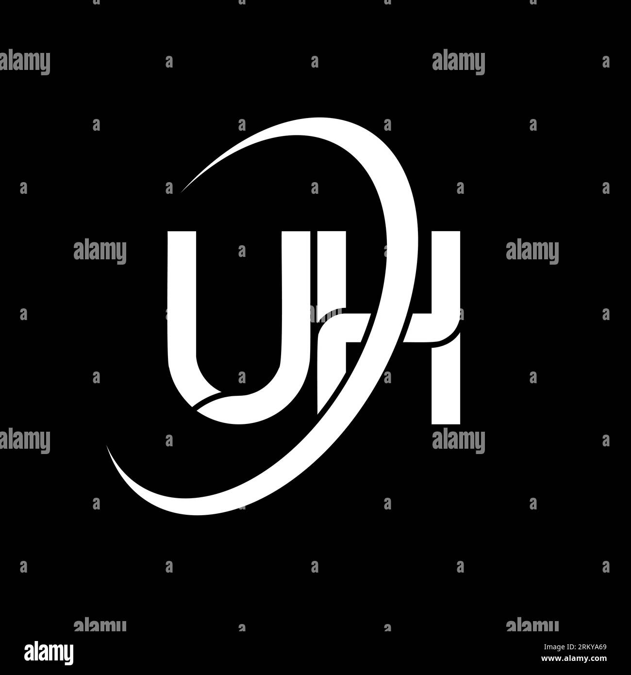 UH logo. U H design. White UH letter. UH/U H letter logo design. Initial letter UH linked circle ...
