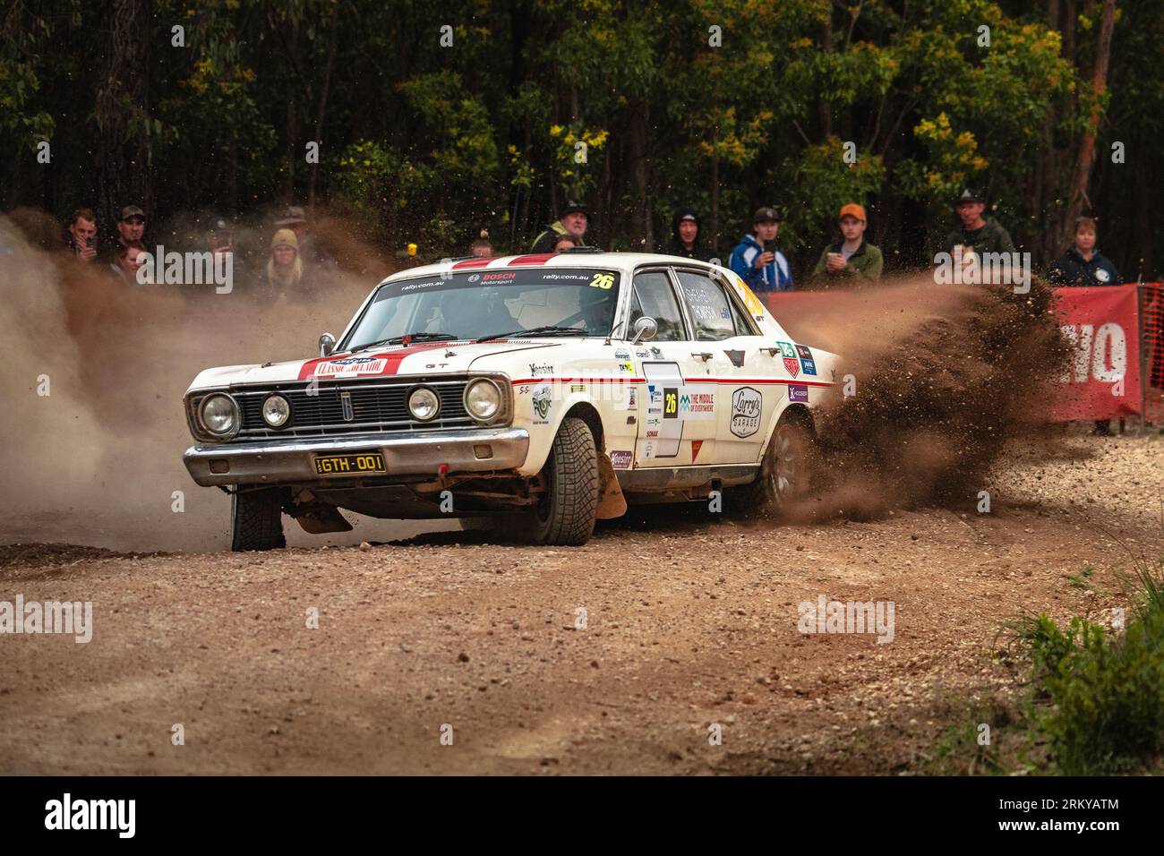 Heyfield, Australia. 26 August, 2023. Old school Ford Falcon sedan ...