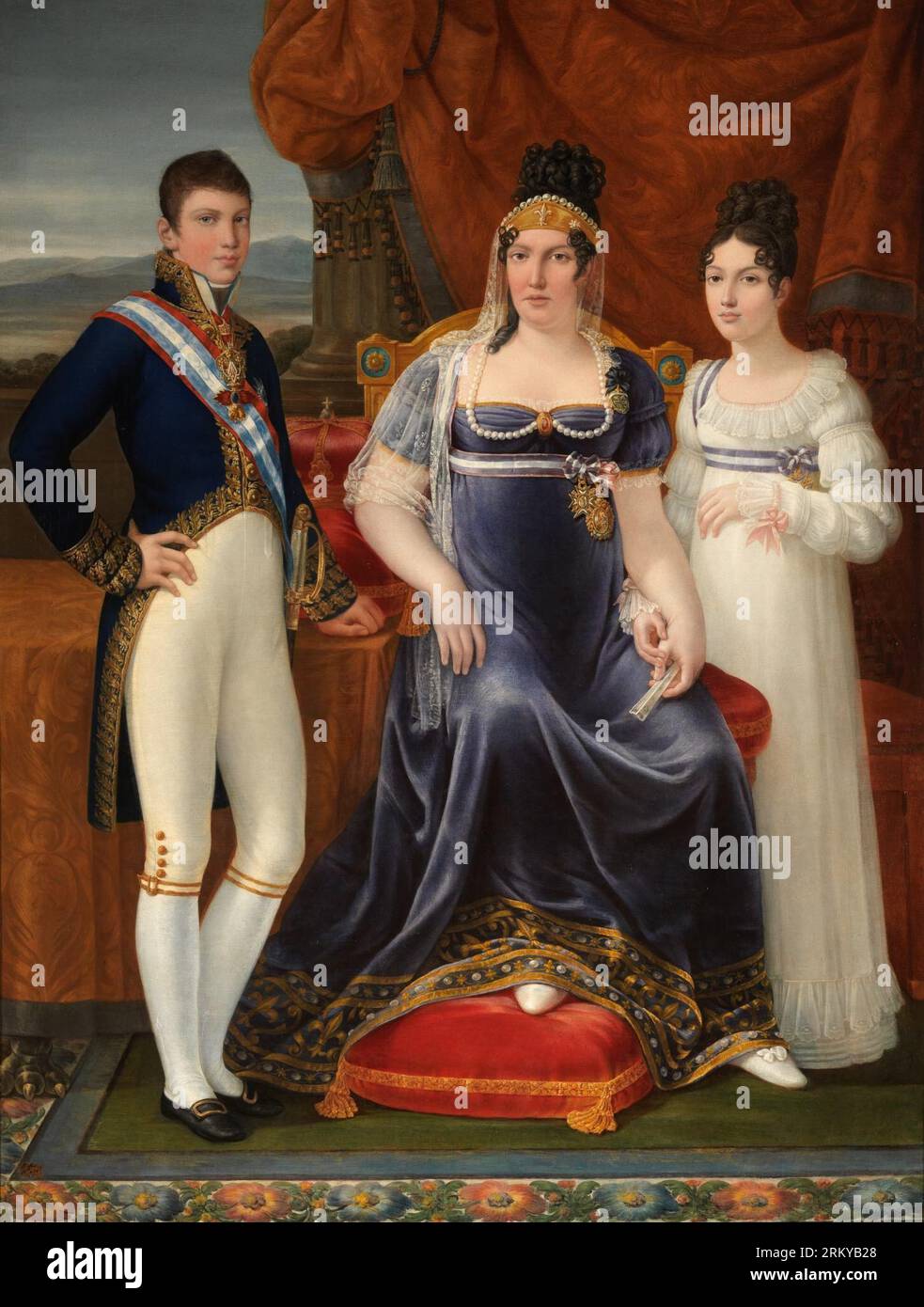 The Queen of Etruria and her Children circa 1815 by José Aparicio Stock ...