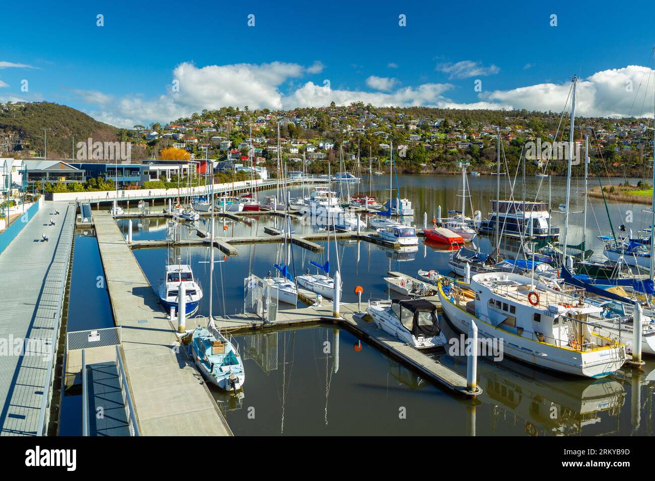 The Seaport Marina on the Esk River in Launceston in Tasmania ...