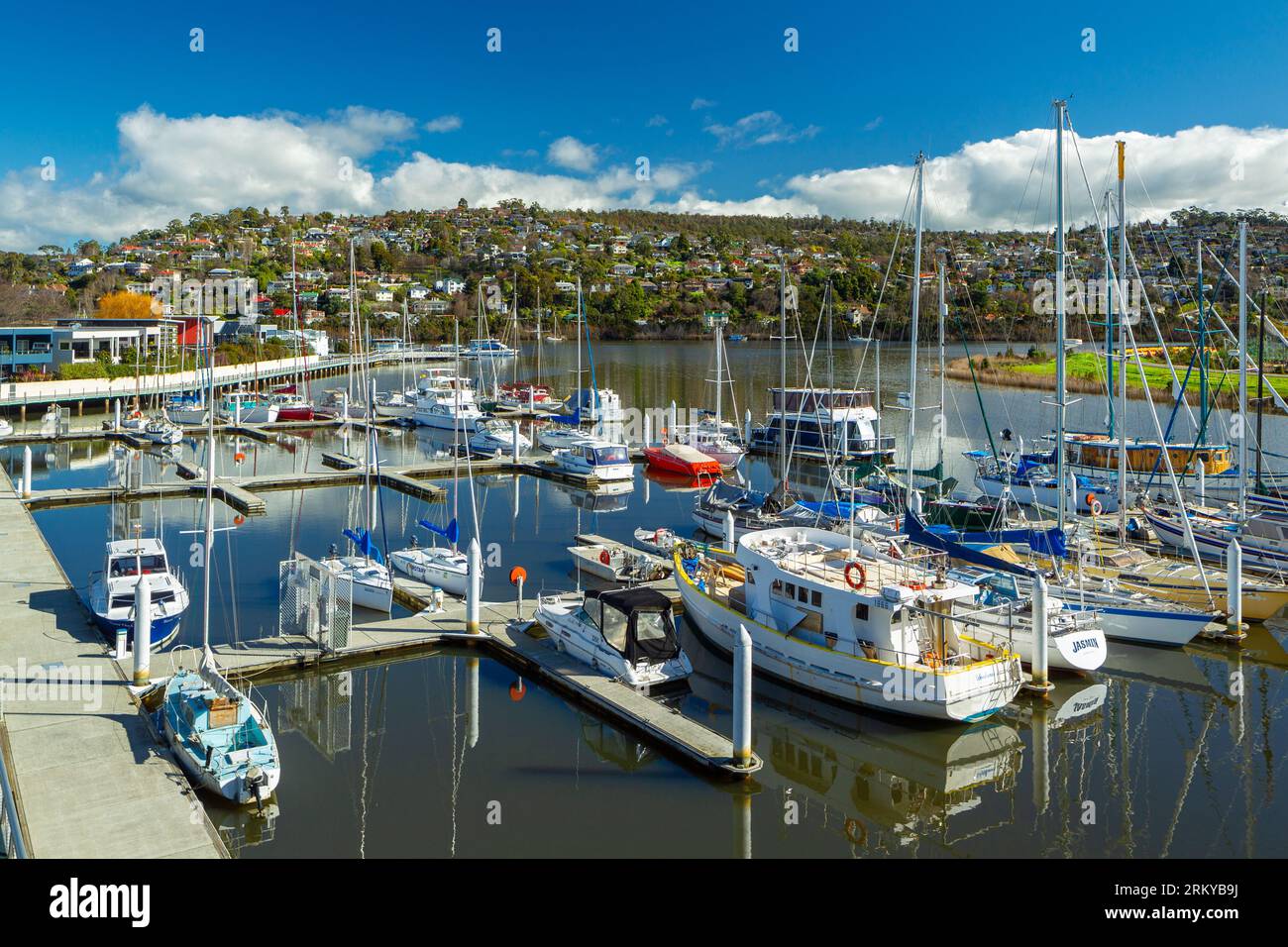 The Seaport Marina on the Esk River in Launceston in Tasmania ...