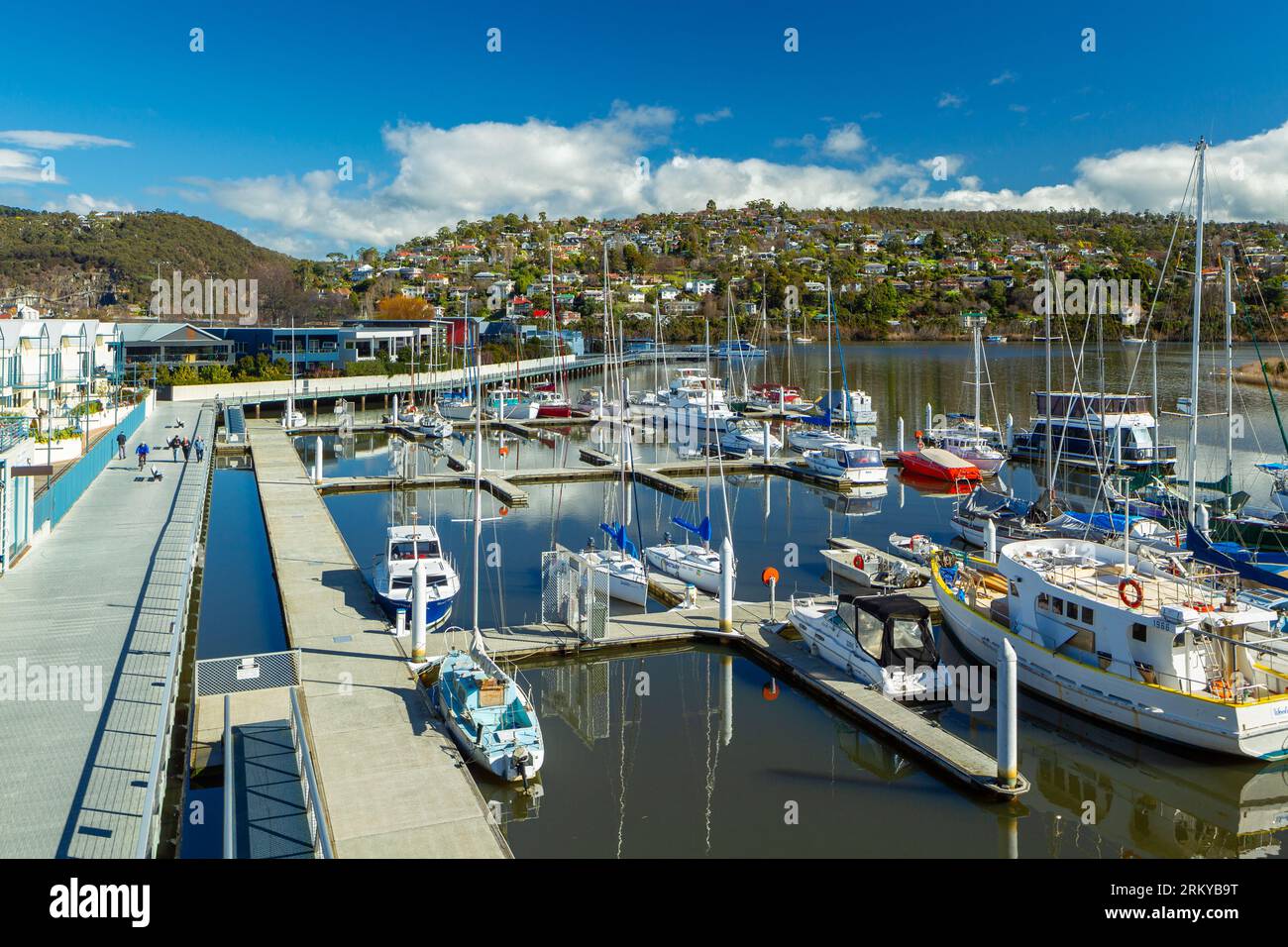 The Seaport Marina on the Esk River in Launceston in Tasmania ...