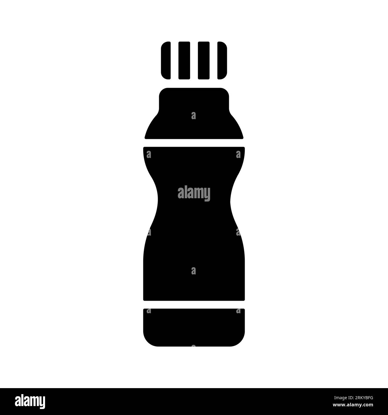 Drinkable yoghurt bottle vector glyph icon. Dairy product sign. Graph ...