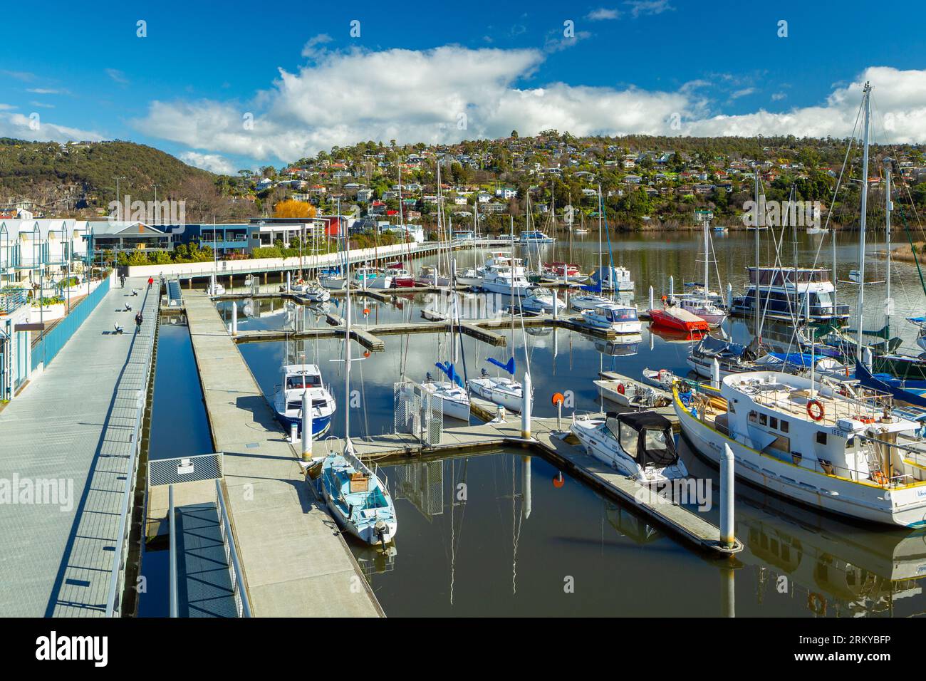 The Seaport Marina on the Esk River in Launceston in Tasmania ...
