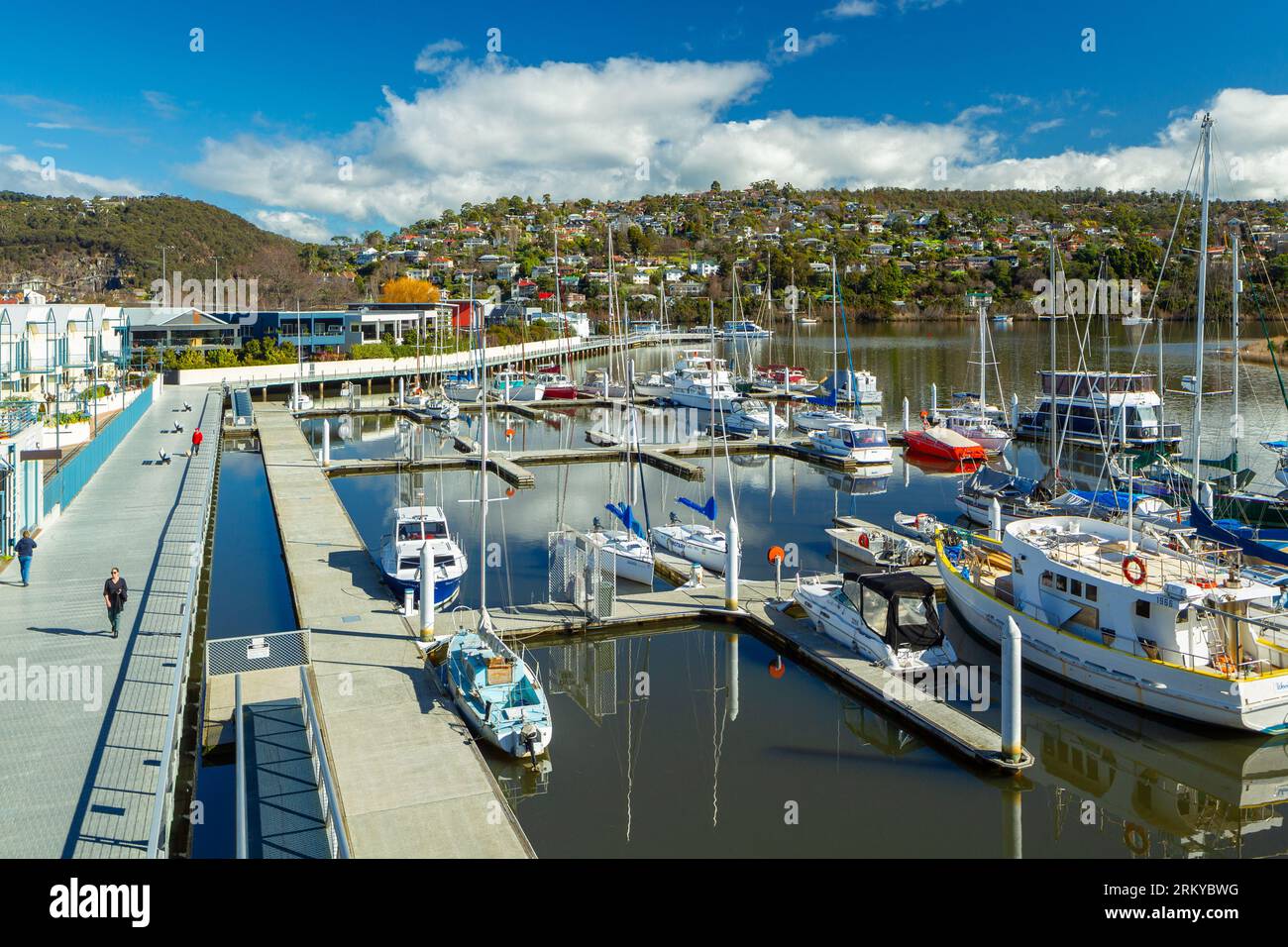 The Seaport Marina on the Esk River in Launceston in Tasmania ...