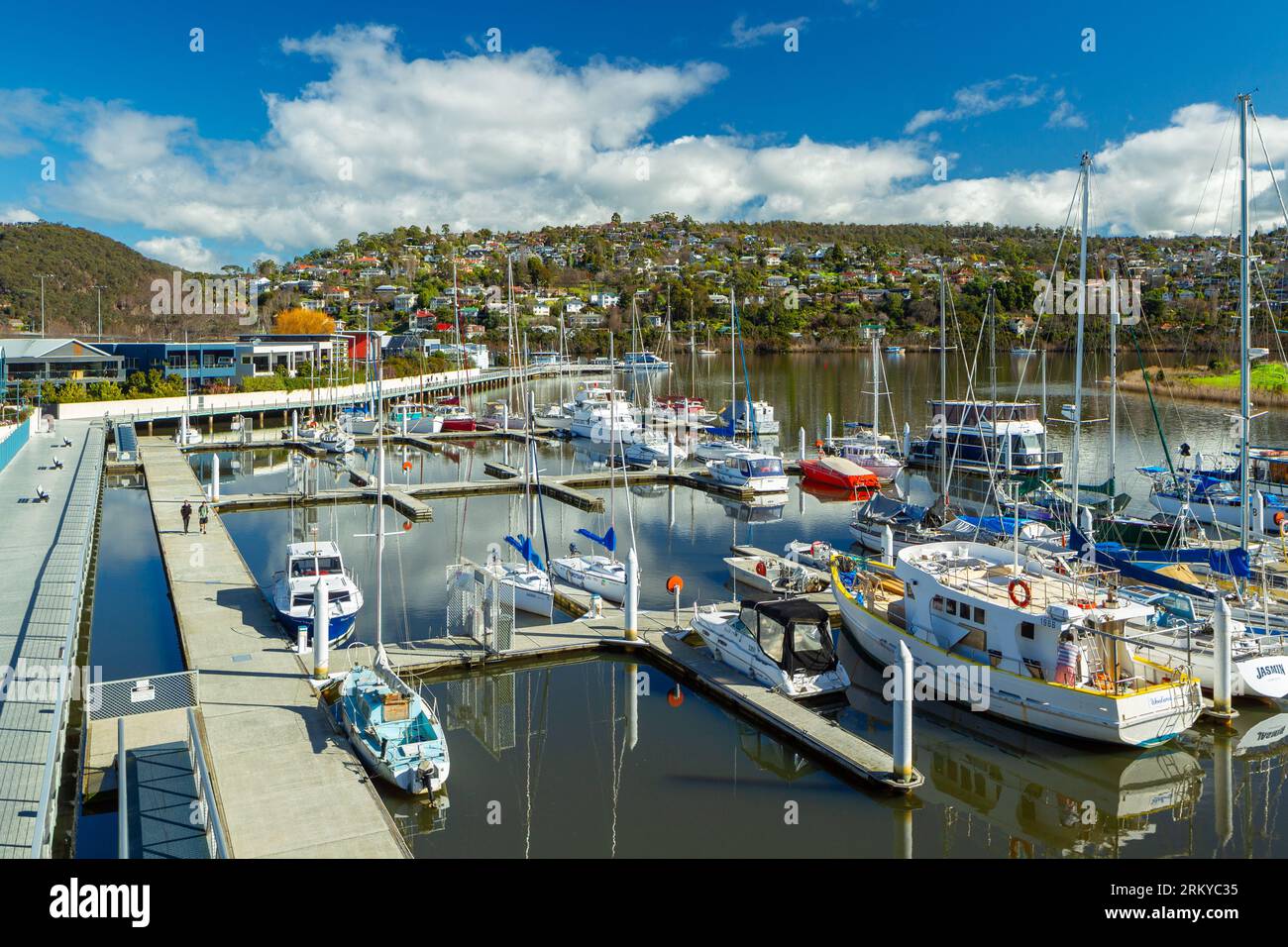 The Seaport Marina on the Esk River in Launceston in Tasmania ...