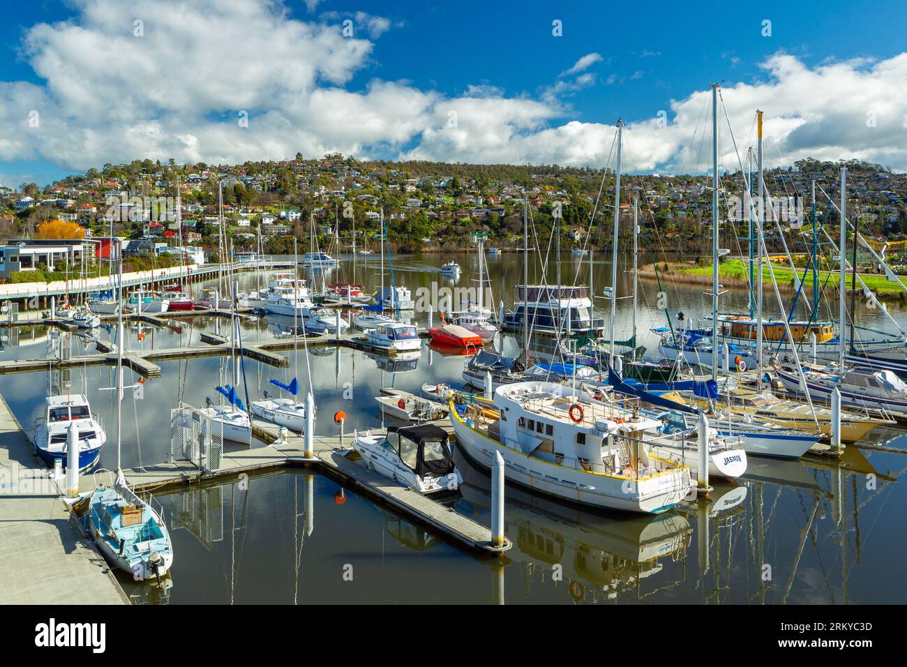 The Seaport Marina on the Esk River in Launceston in Tasmania ...