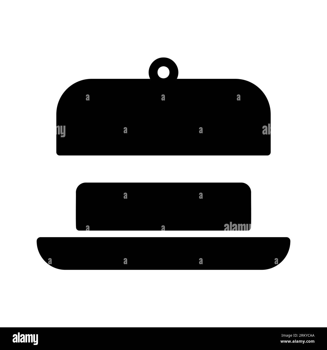 Butter in butter dish with open lid vector glyph icon. Dairy product ...