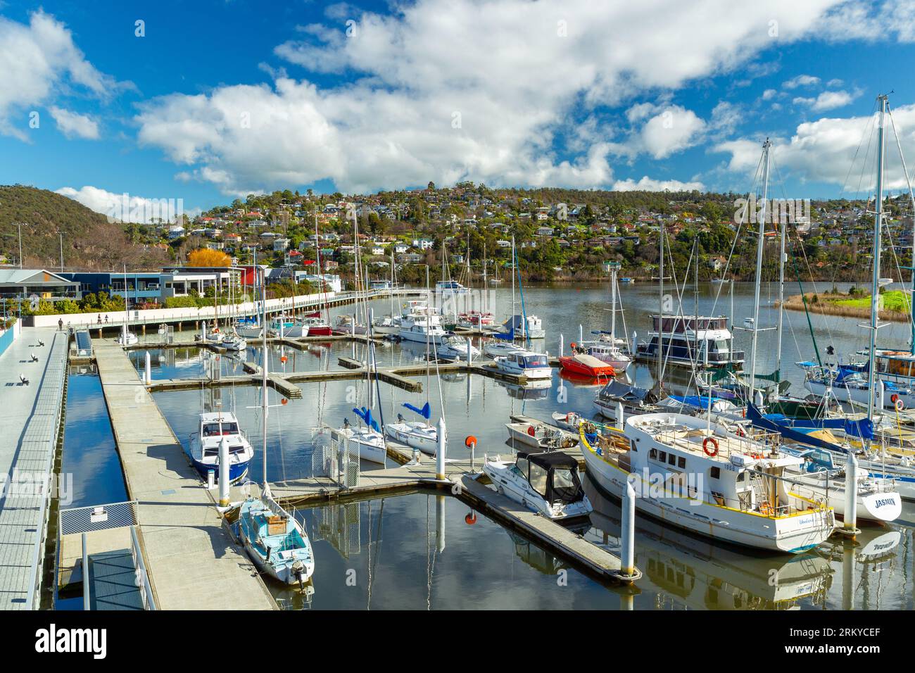 The Seaport Marina on the Esk River in Launceston in Tasmania ...
