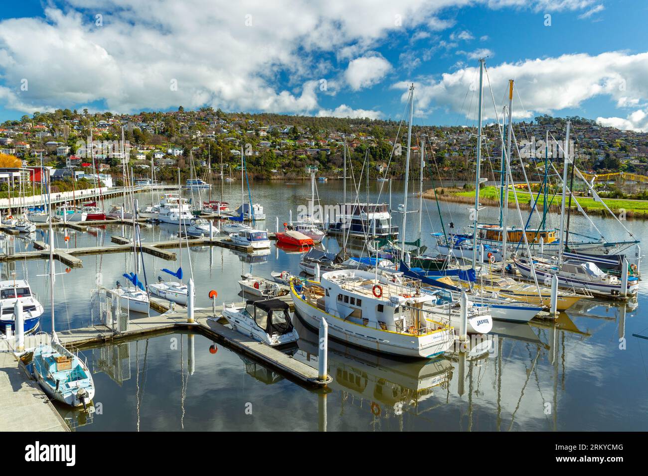 The Seaport Marina on the Esk River in Launceston in Tasmania ...