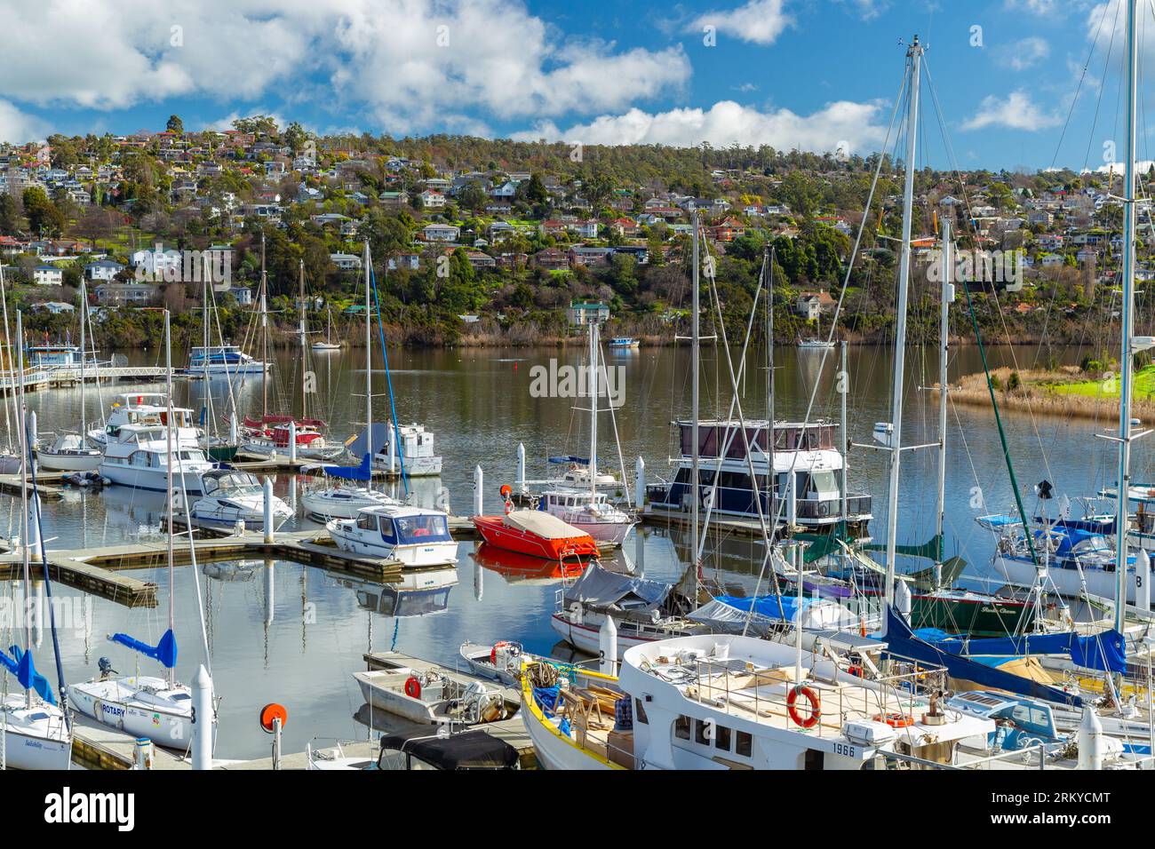 The Seaport Marina on the Esk River in Launceston in Tasmania ...