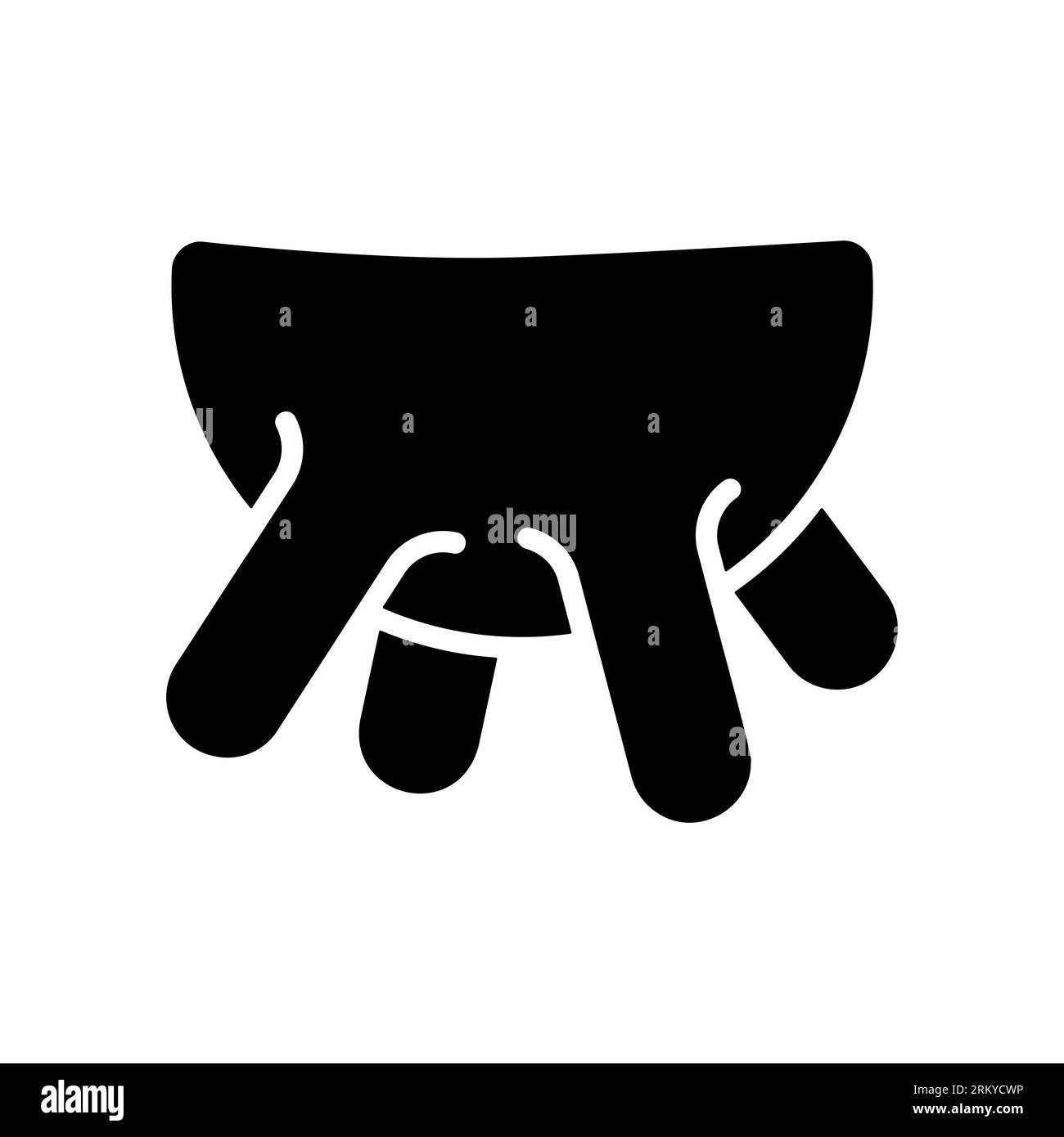 Cow udder vector glyph icon. Dairy product sign. Graph symbol for ...