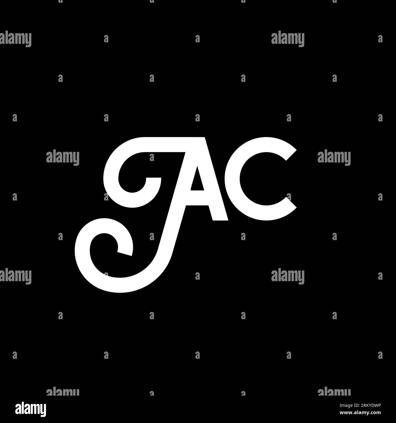 AC letter logo design on black background. AC creative initials letter ...
