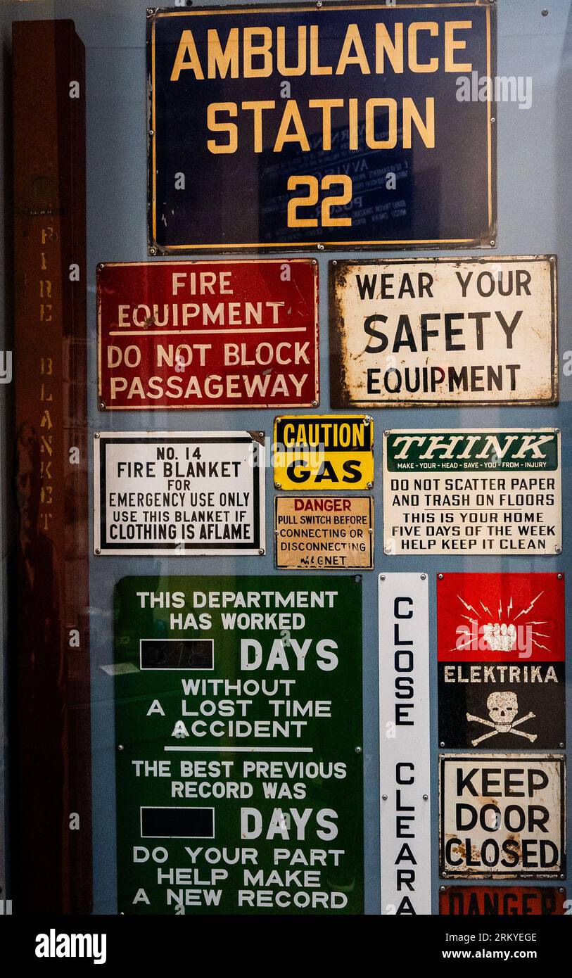 Safety signs information ambulance station equipment warning warnings ...