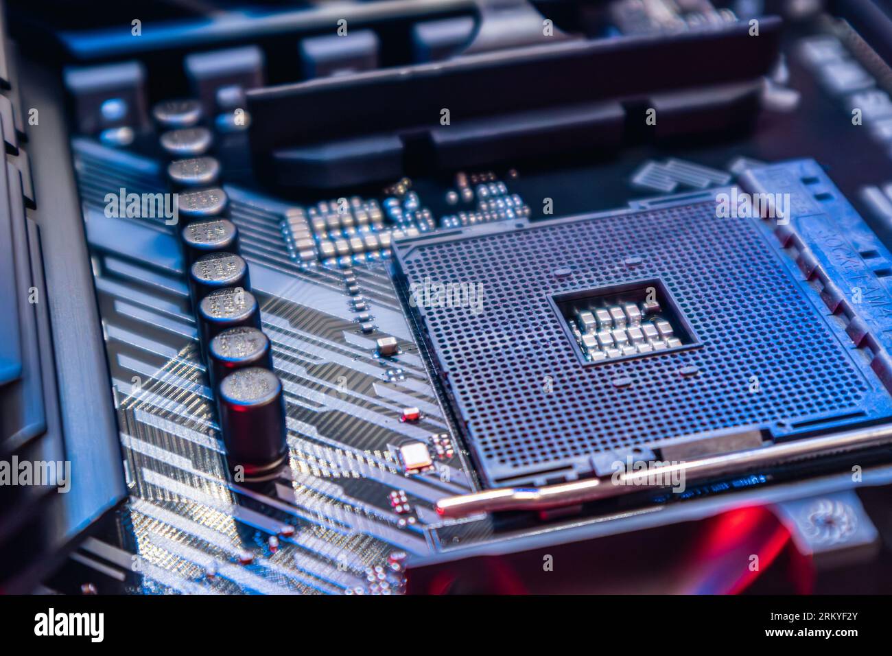 Am4 Cpu Socket On Motherboard Of Modern Powerful Pc Computer Hardware