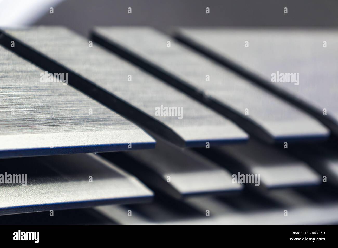 Desktop PC motherboard integrated cooling system radiator close-up ...