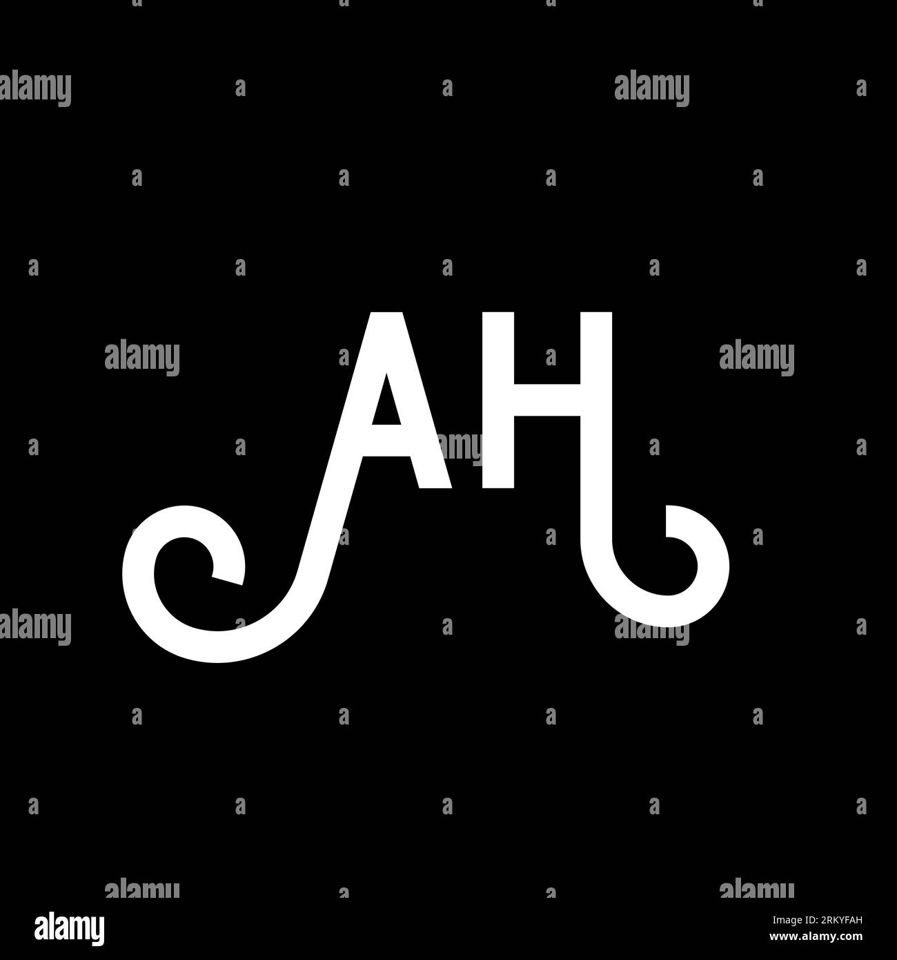 AH letter logo design on black background. AH creative initials letter ...
