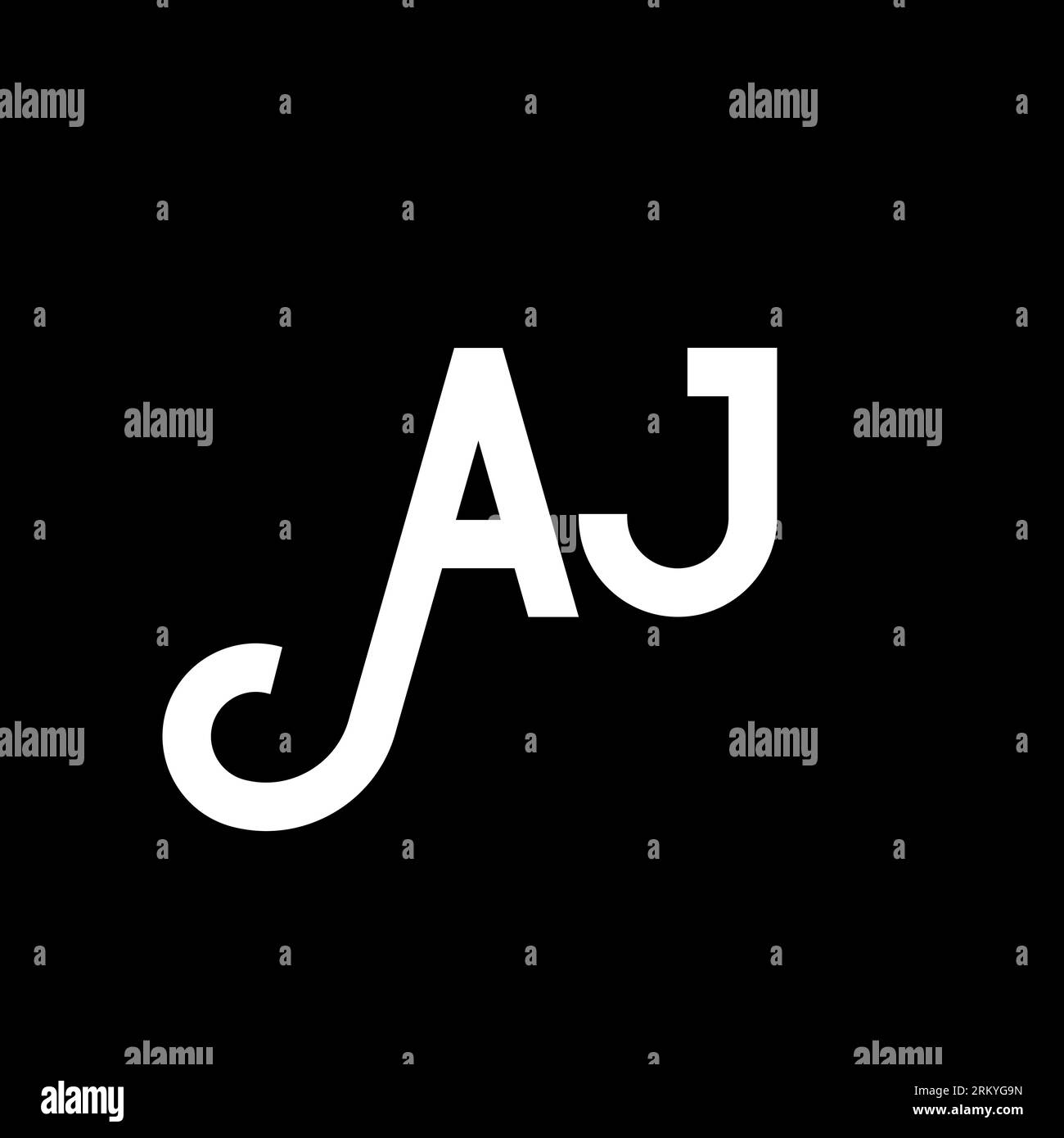 AJ letter logo design on black background. AJ creative initials letter ...