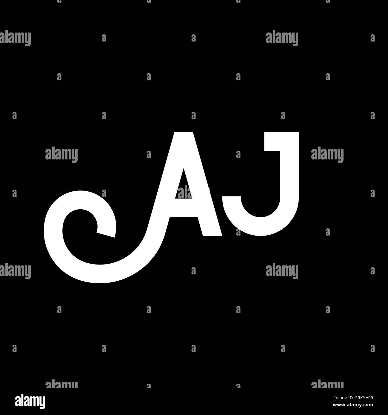 AJ letter logo design on black background. AJ creative initials letter ...
