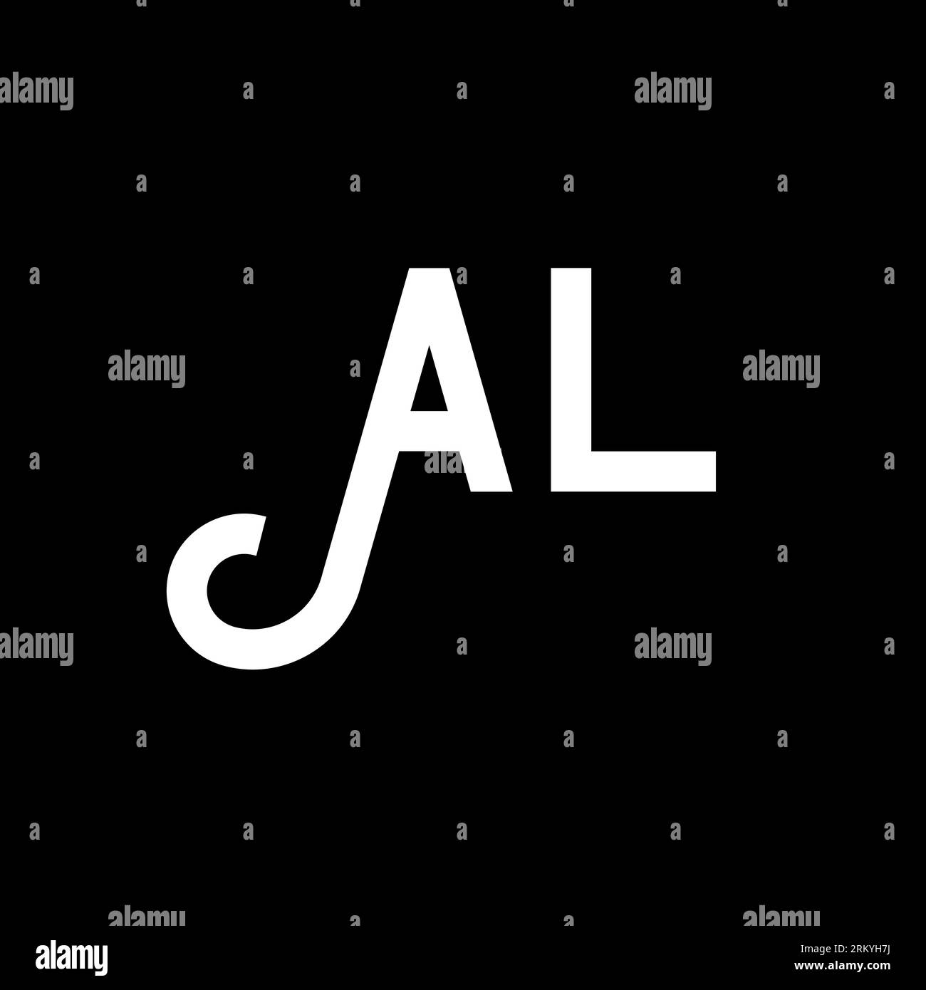 AL letter logo design on black background. AL creative initials letter ...