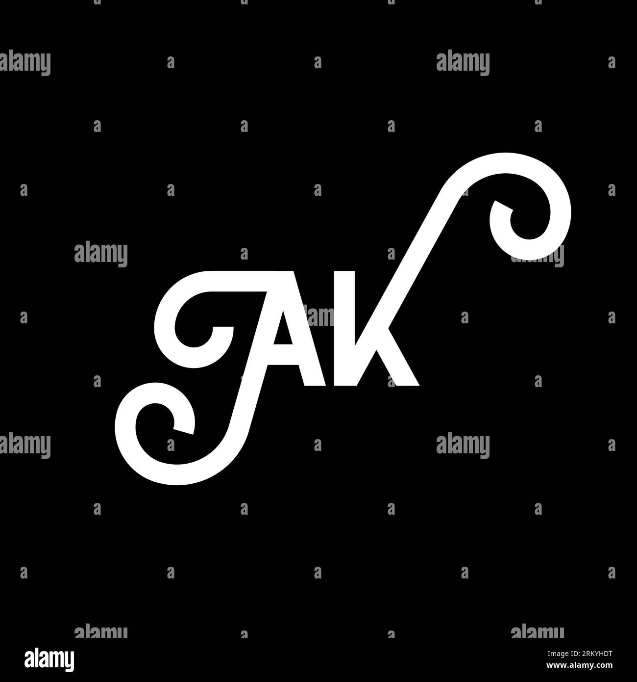 AK letter logo design with polygon shape. AK polygon and cube shape ...