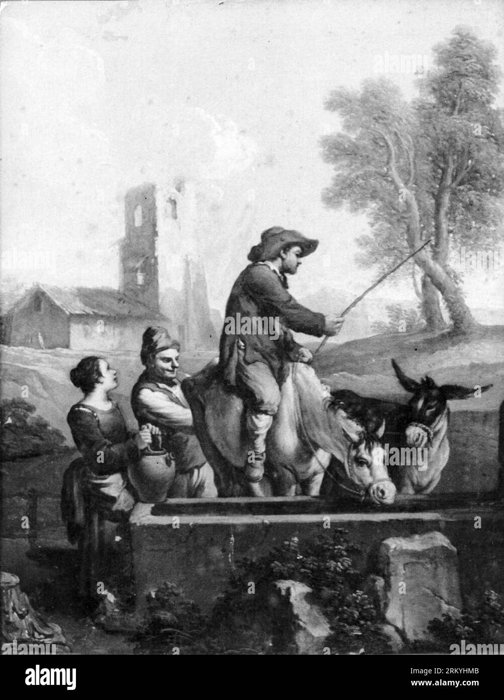 Peasants at a Well by Paolo Monaldi Stock Photo - Alamy