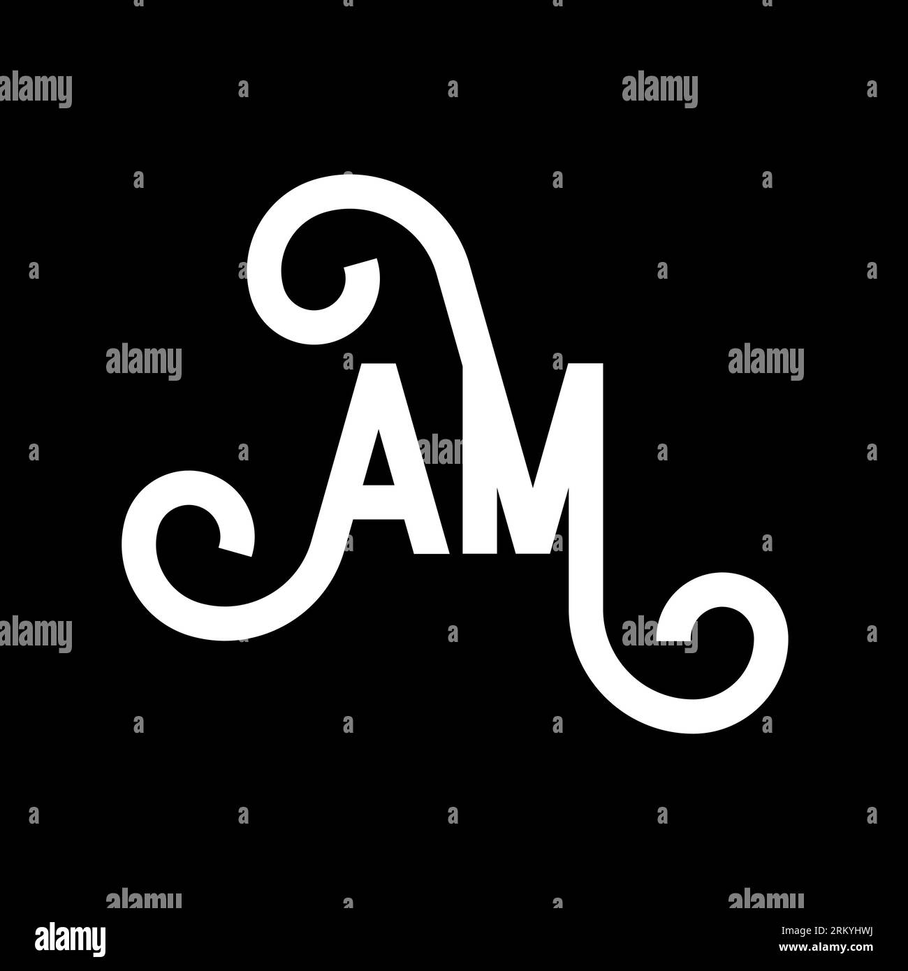 AM letter logo design on black background. AM creative initials letter ...