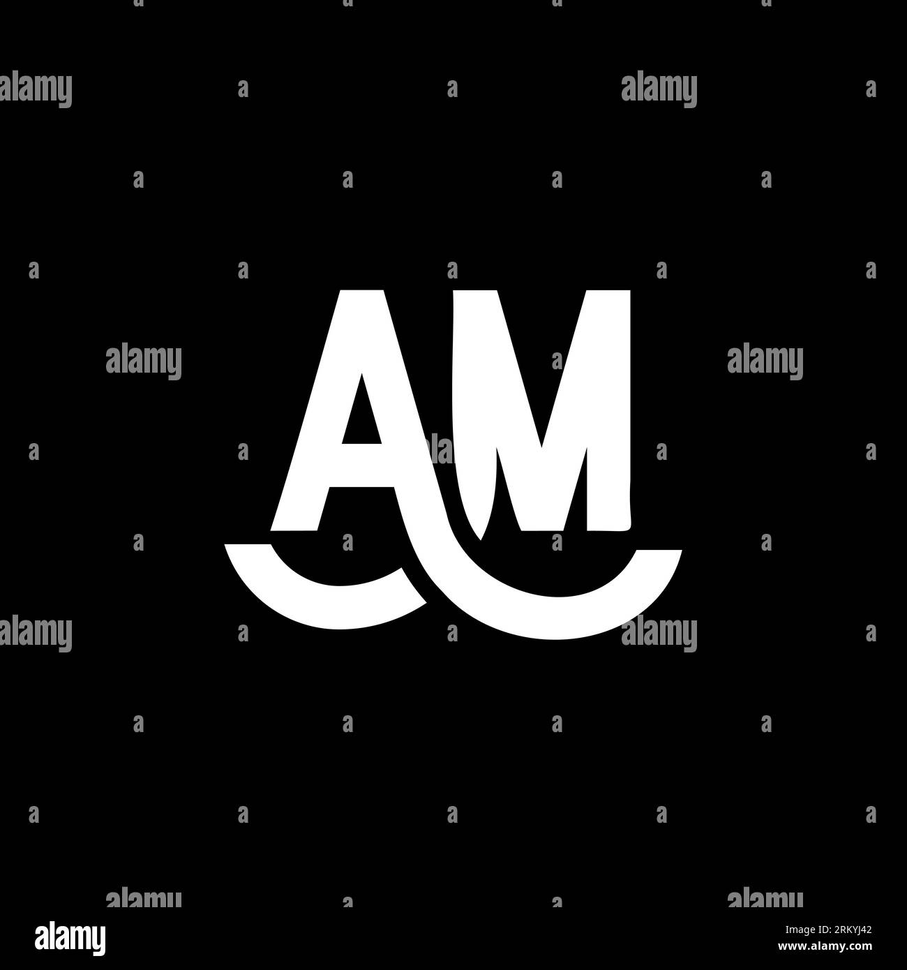 AM letter logo design on black background. AM creative initials letter ...
