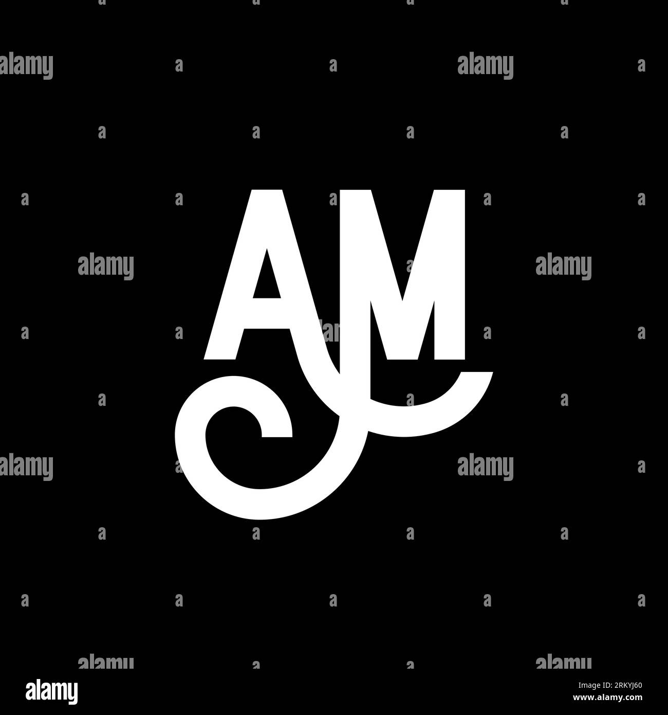 AM letter logo design on black background. AM creative initials letter ...