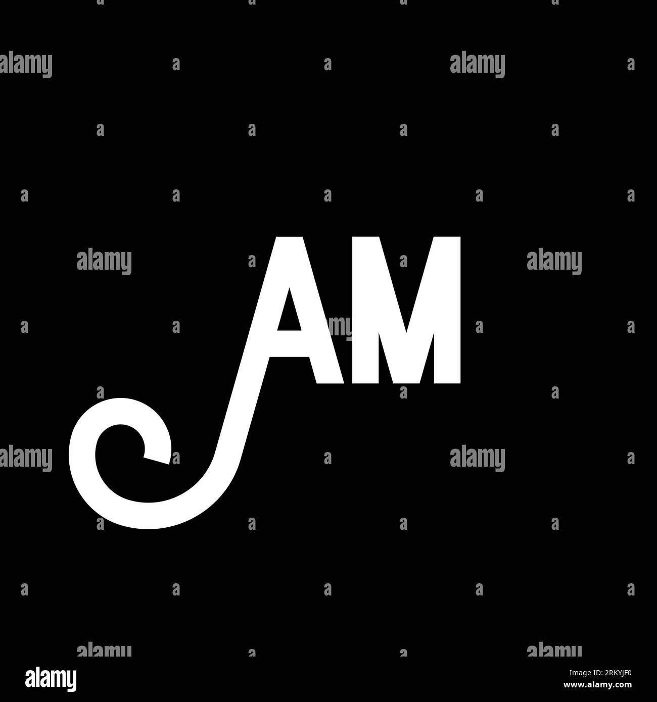 AM letter logo design on black background. AM creative initials letter ...