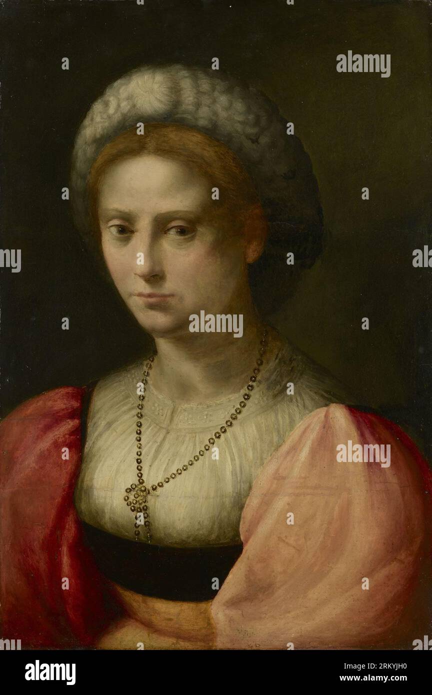 Portrait of a Lady between circa 1520 and circa 1530 by Domenico Puligo ...