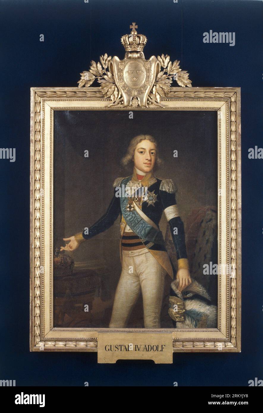 Porträtt av konung Gustav IV Adolf av Sverige (1778-1837), målat av Jonas Forsslund (1754-1809 ...