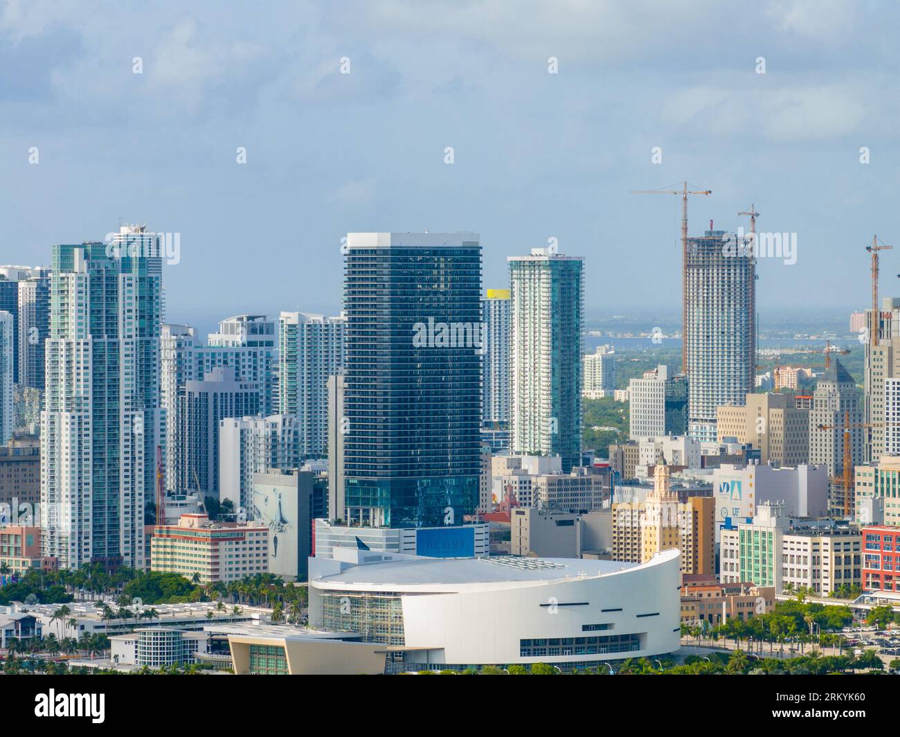 Miami, FL, USA - August 22, 2023: Aerial photo of the Kaseya Center ...