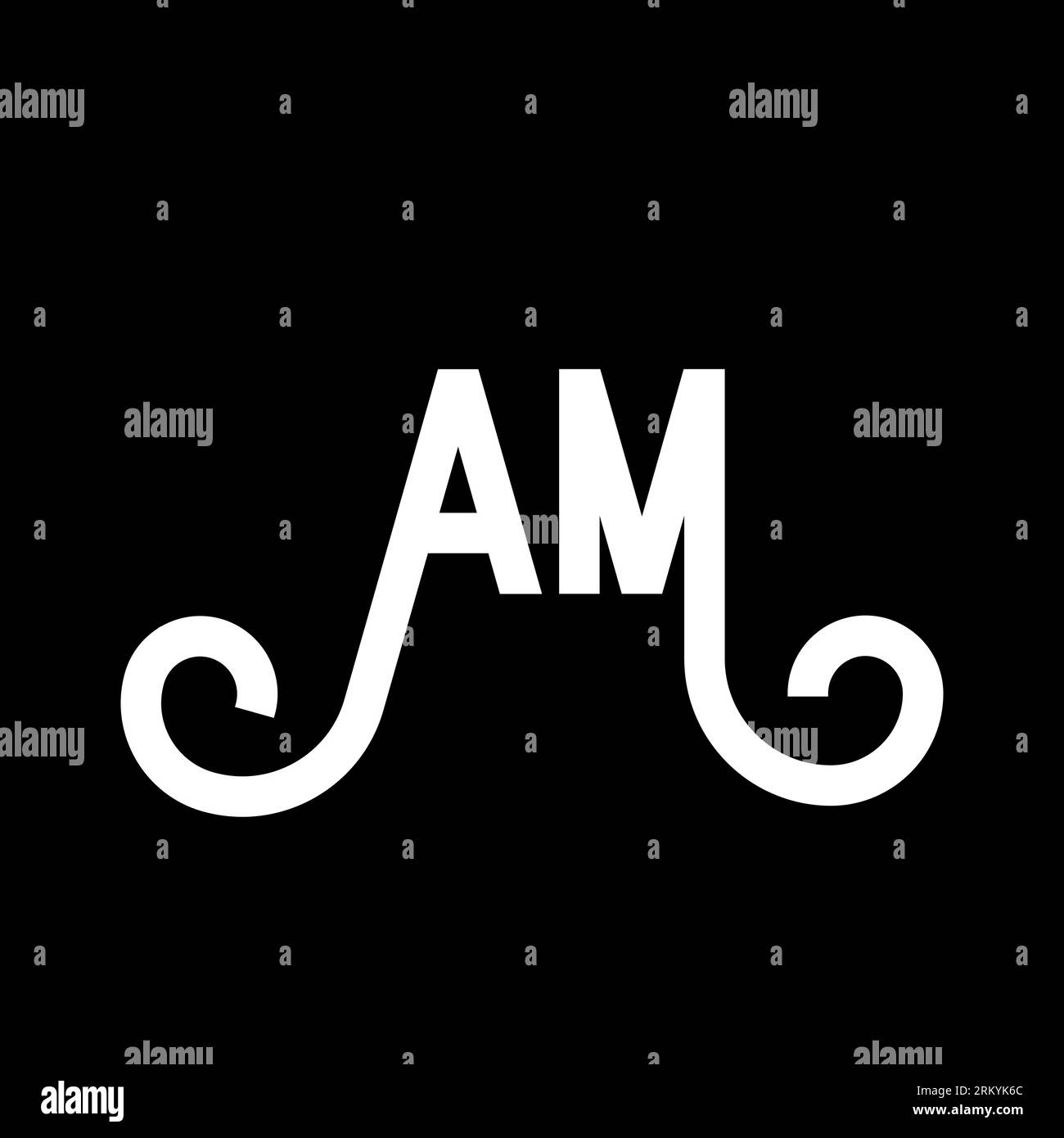 AM letter logo design on black background. AM creative initials letter ...