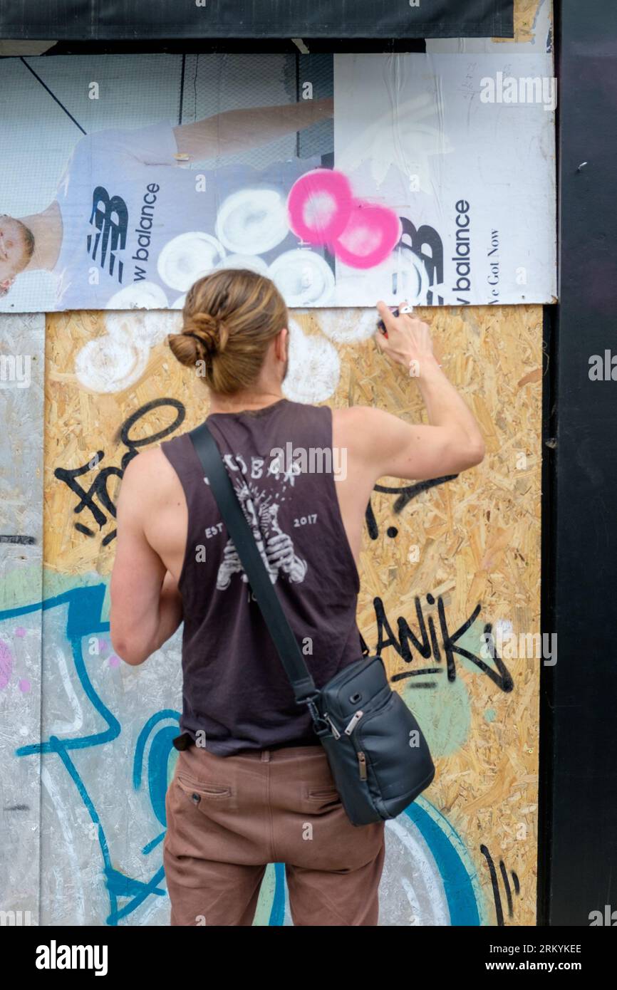 Graffiti aritists Notting Hill Carnival 2023, London, UK. Artists come ...