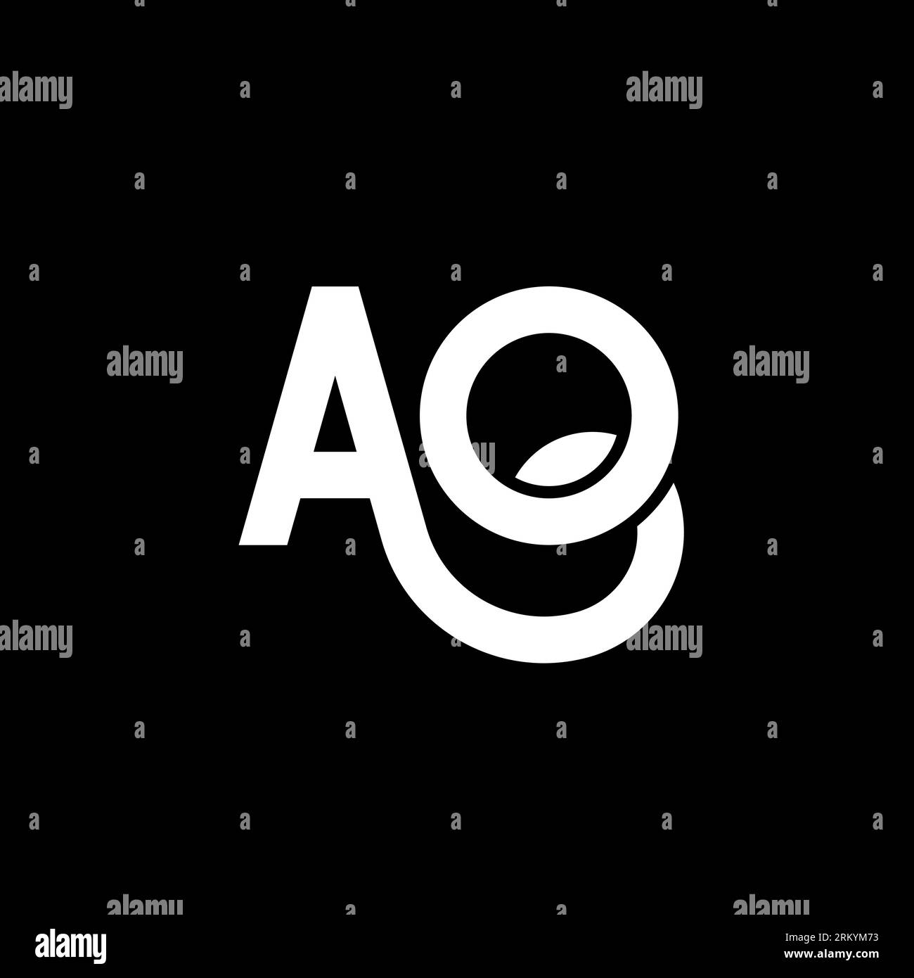 AO letter logo design on black background. AO creative initials letter ...