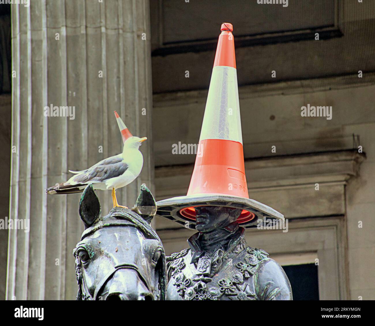 Glasgow traffic cone hi-res stock photography and images - Alamy