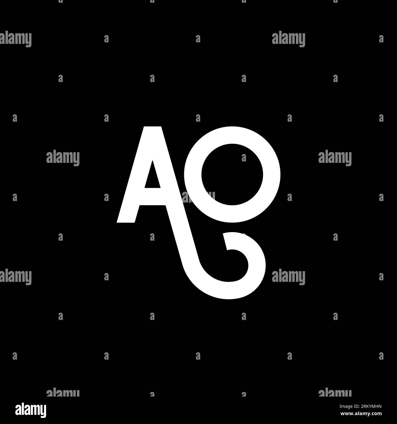 AO letter logo design on black background. AO creative initials letter ...