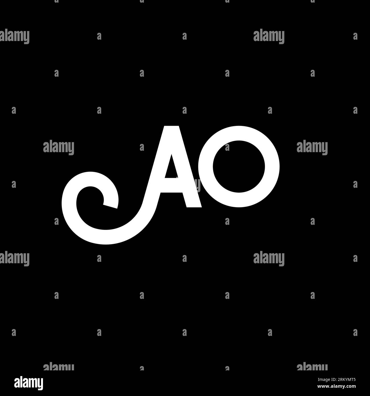 AO letter logo design on black background. AO creative initials letter ...