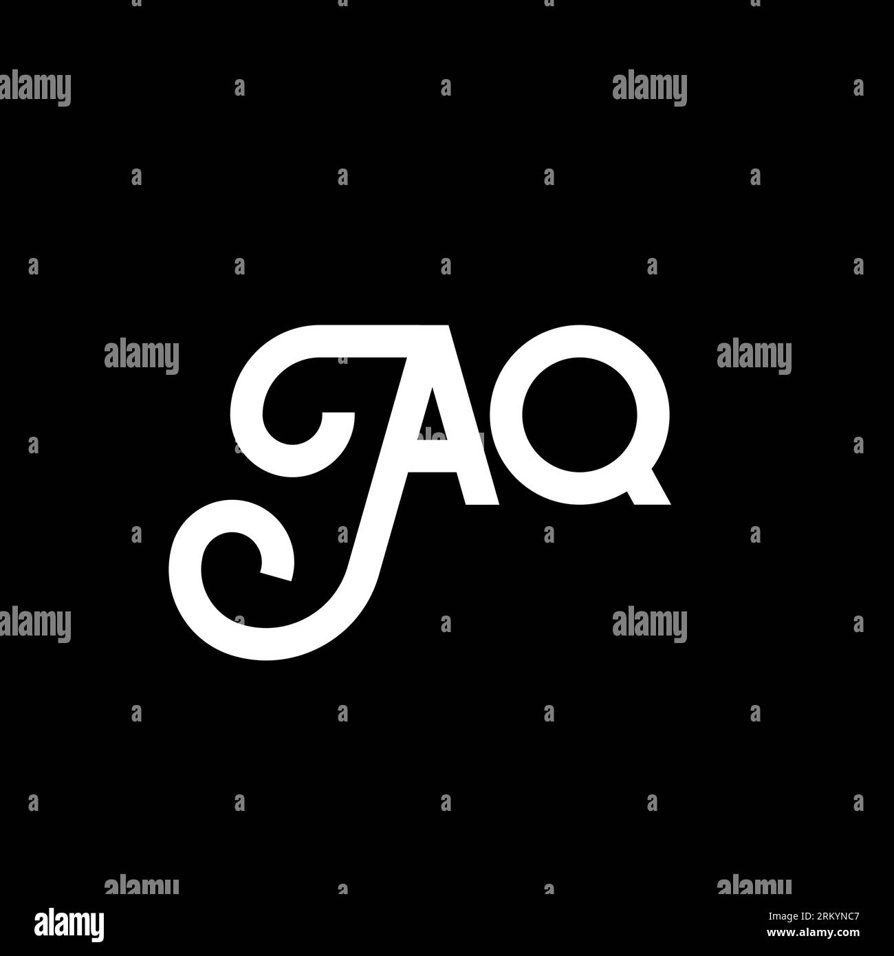 AQ letter logo design on black background. AQ creative initials letter ...