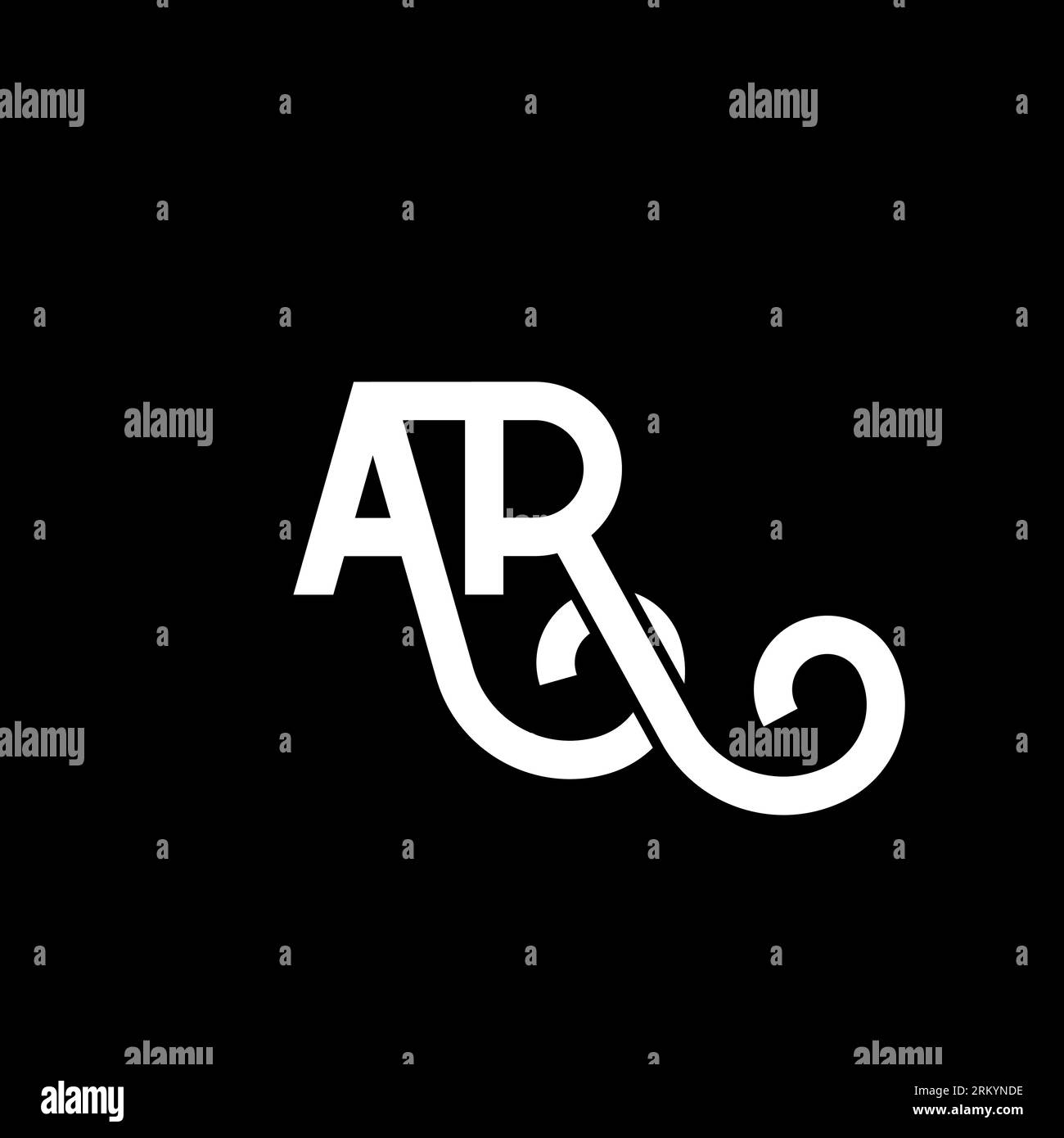 AR letter logo design on black background. AR creative initials letter ...