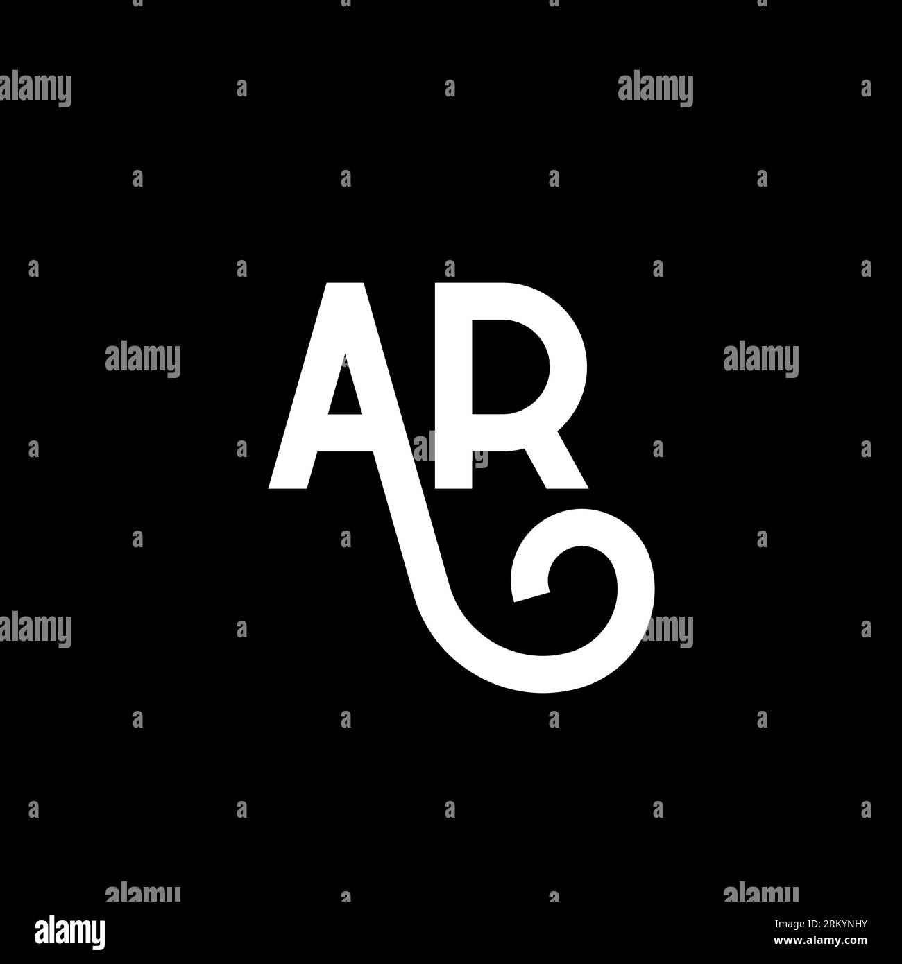 AR letter logo design on black background. AR creative initials letter ...