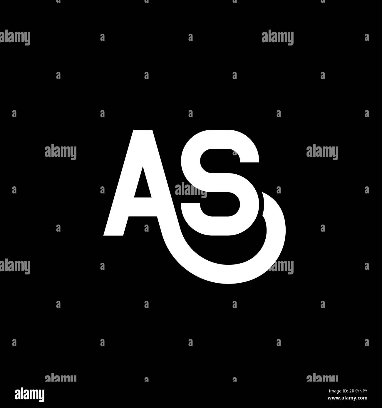 AS letter logo design on black background. AS creative initials letter ...