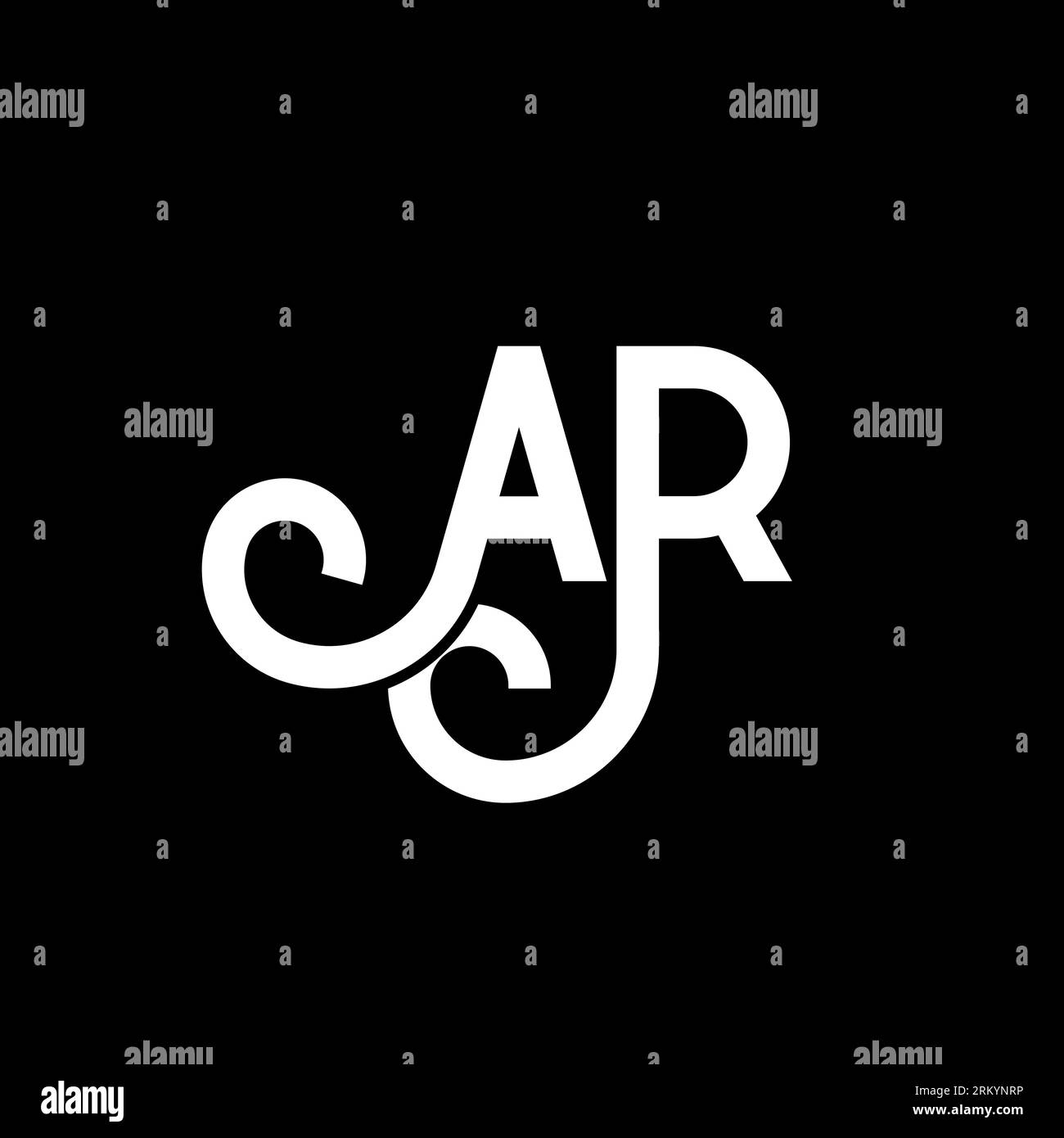 AR letter logo design on black background. AR creative initials letter logo concept. ar letter ...