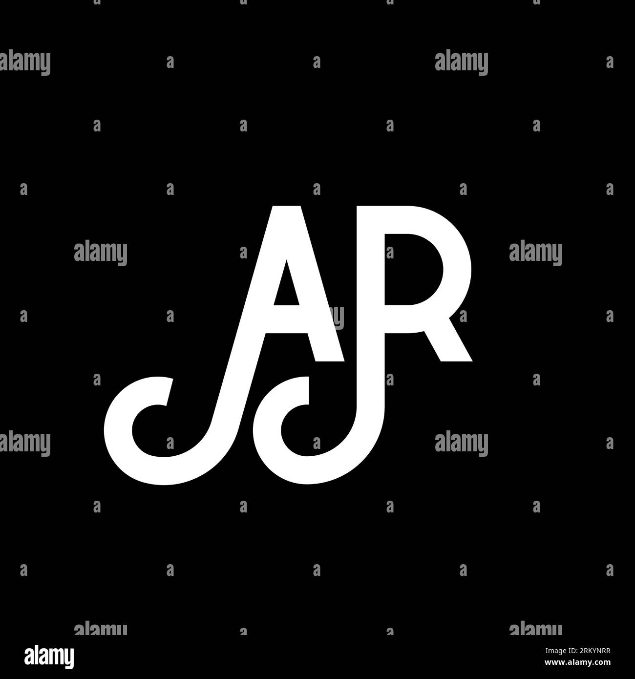 AR letter logo design on black background. AR creative initials letter ...