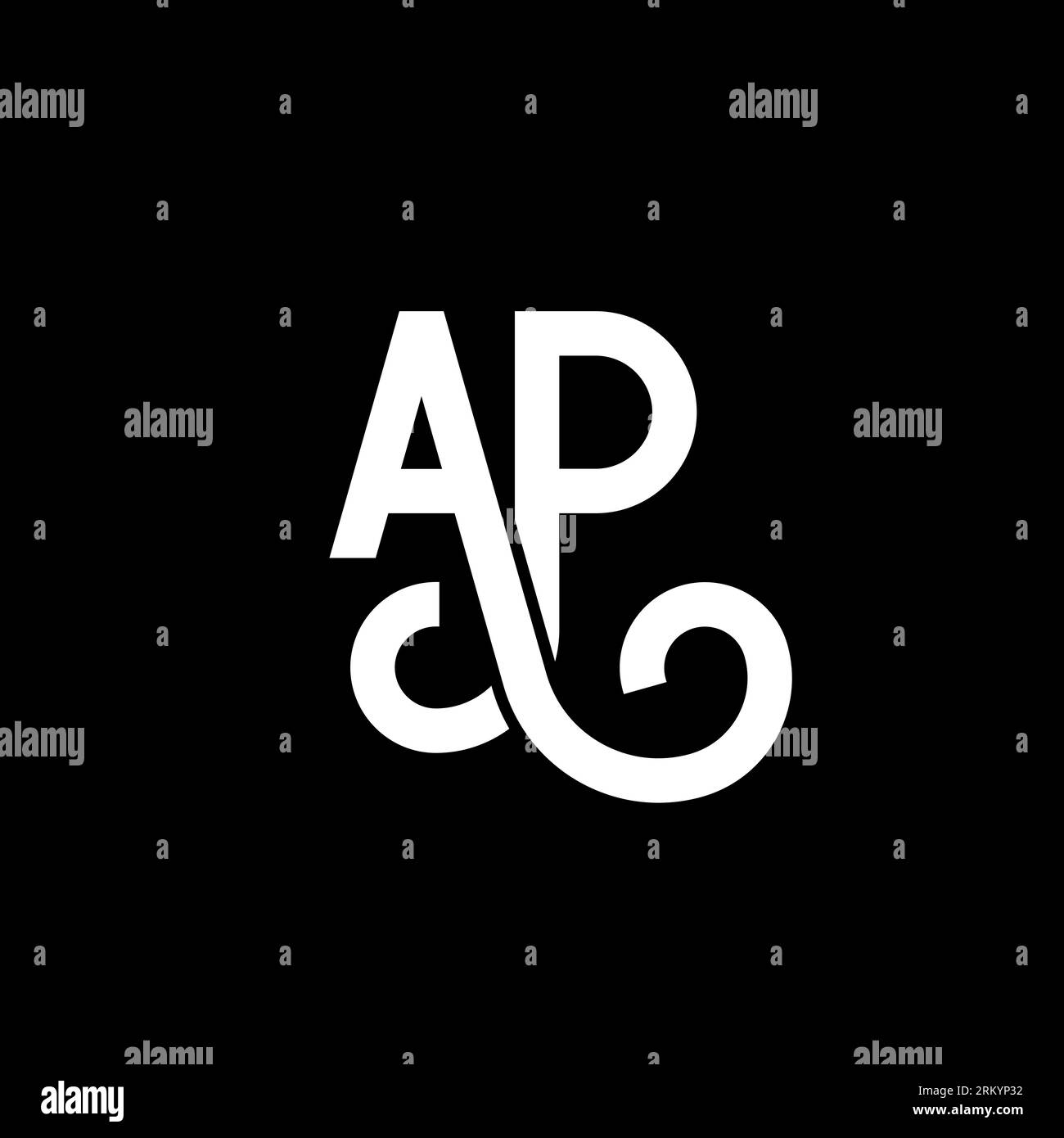 AP letter logo design on black background. AP creative initials letter ...