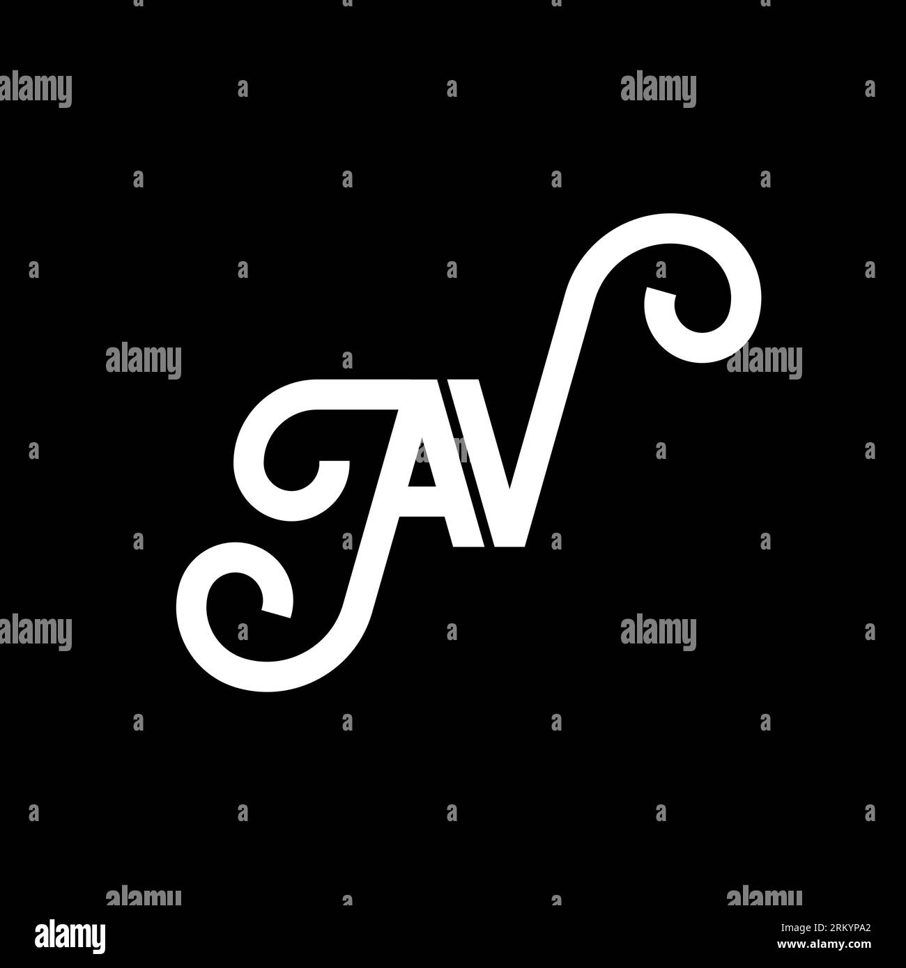 AV letter logo design on black background. AV creative initials letter ...