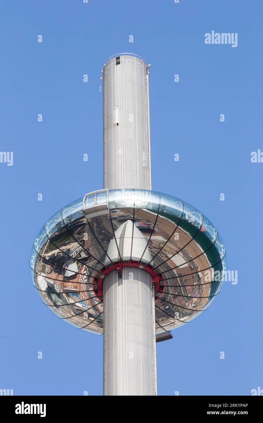 Brighton i360 Tower close up in the sunshine Stock Photo - Alamy