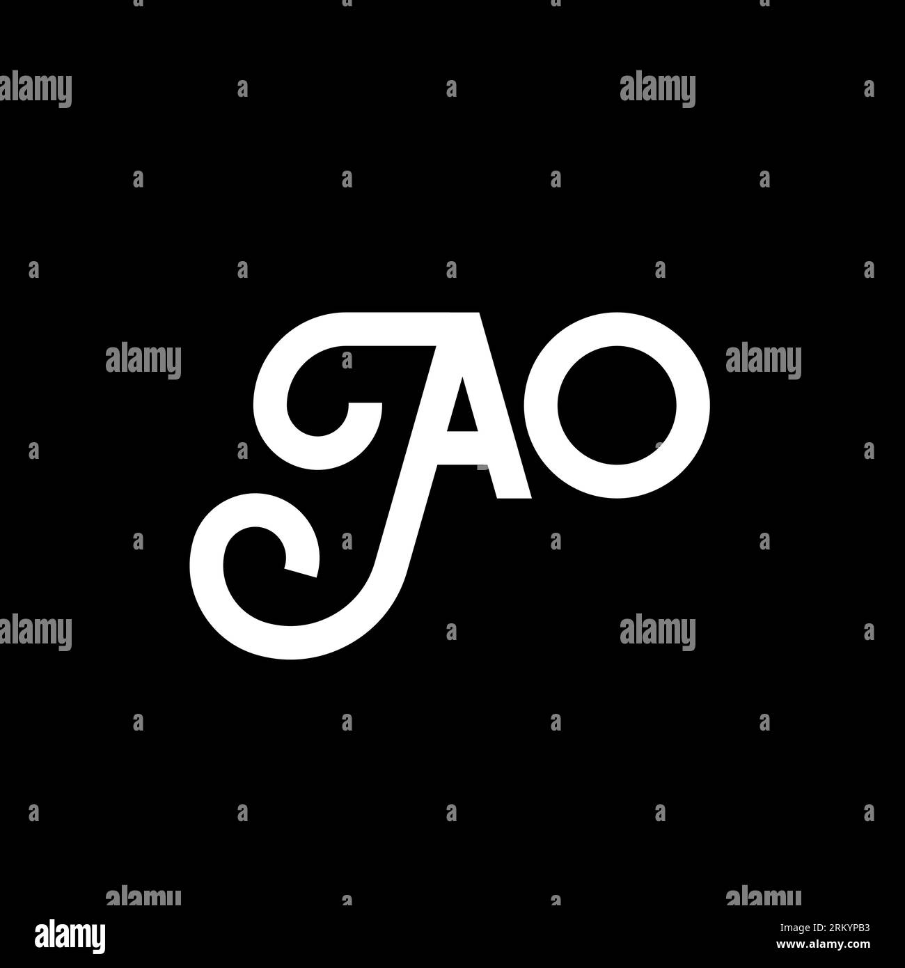 AO letter logo design on black background. AO creative initials letter ...