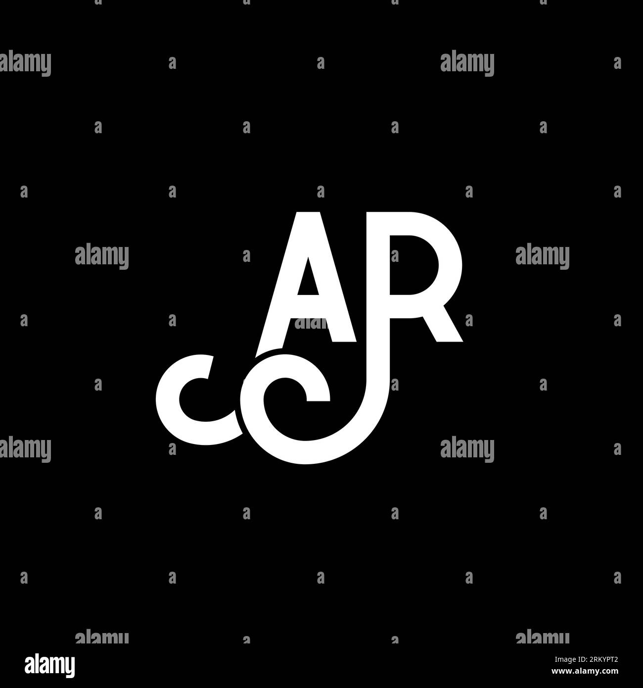 AR letter logo design on black background. AR creative initials letter ...